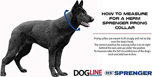 Herm Sprenger Black Stainless Steel Prong Dog Training Collar Ultra-Plus Pet Pinch Collar No-Pull Collar for Dogs Anti Pull Training Collar Made in Germany 3.2mm x 23in Medium