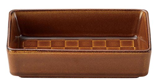 Banko Ware 16469 Bread Maker, Gratin Dish, Oven Safe, Square, Ame, Brown, Microwave, Dishwasher Safe, Made in Japan