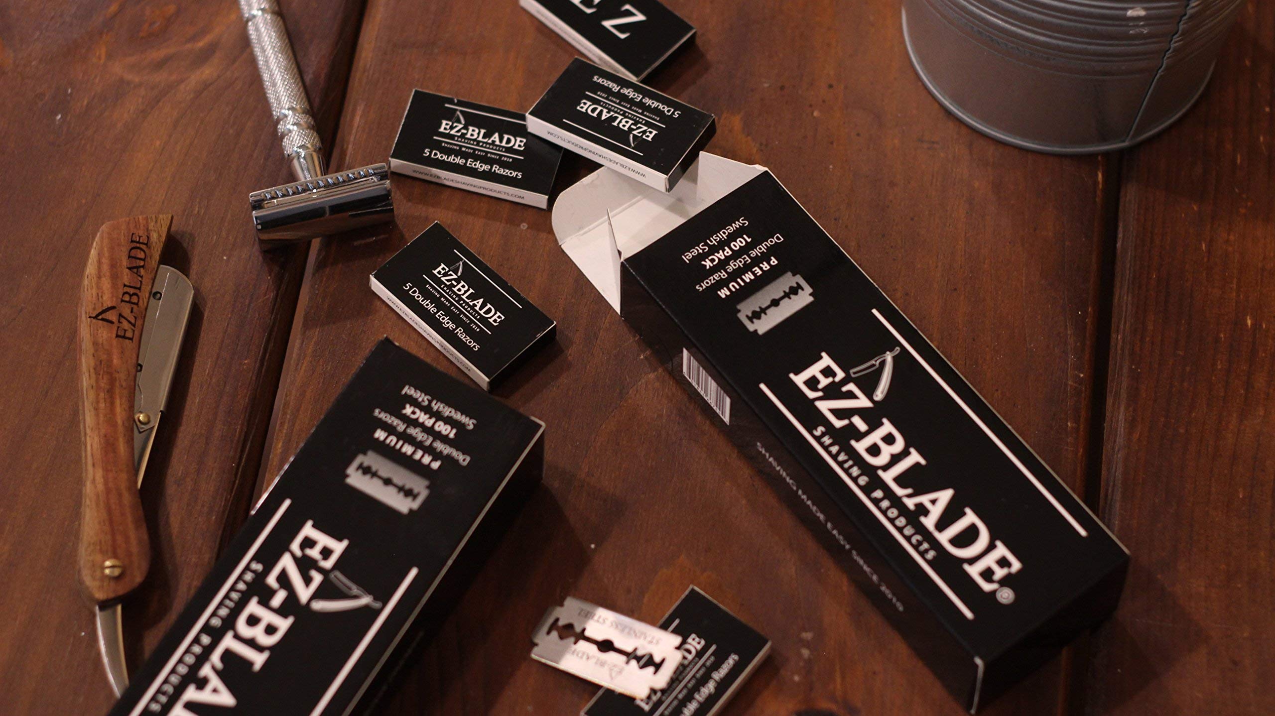 EZ BLADE Double Edge Razor Blades. 100 Count For Straight Razor Or Safety Razor