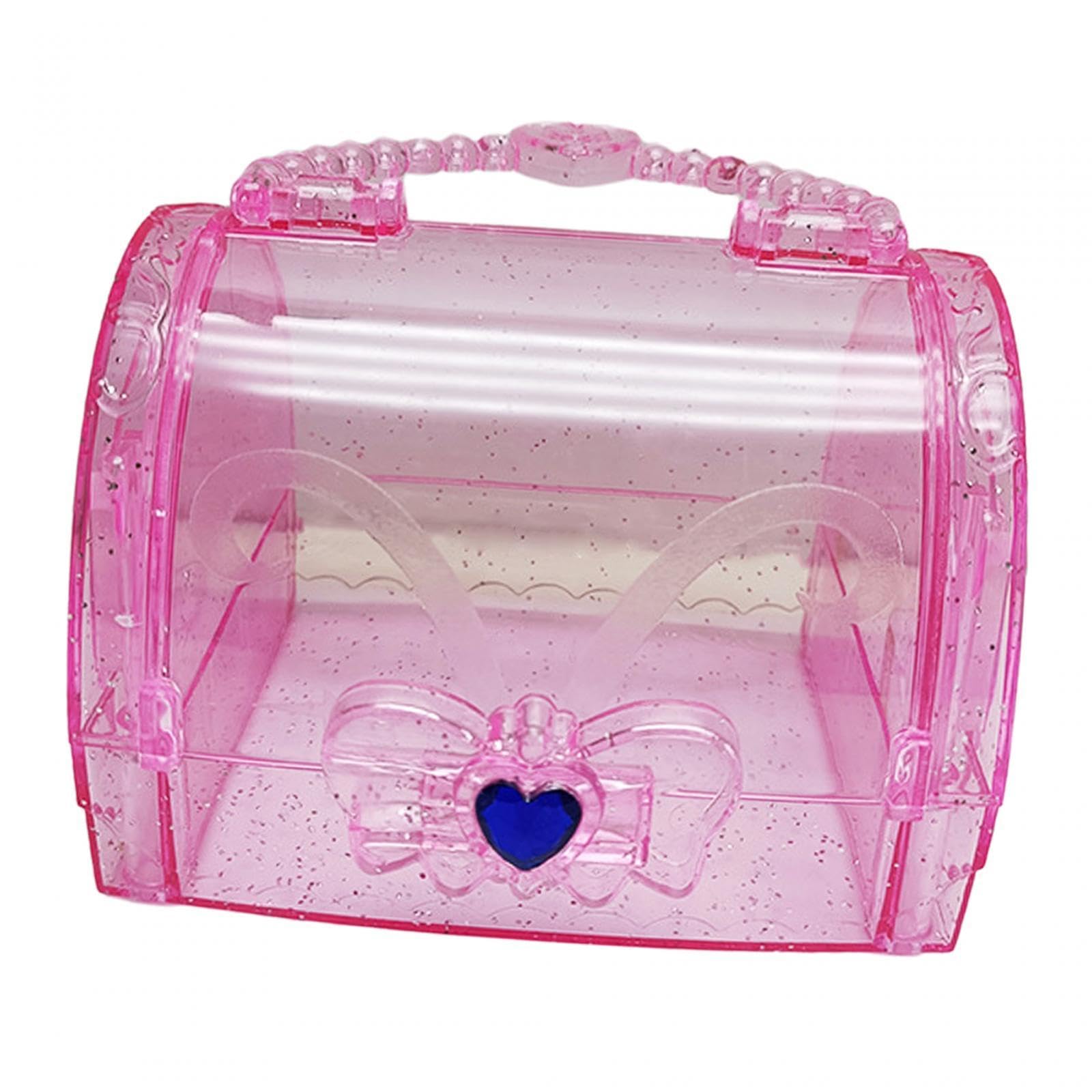 KLKCMS Multipurpose Storage Box Sewing Box Organizer, Art Craft Display Case Hair Accessory, Storage Case for Tools Sewing Hair, Clear and Pink