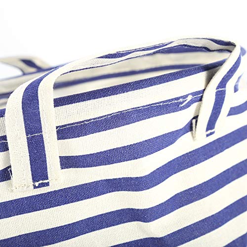 Storage Hamper, Cloth Laundry Hamper, Portable Laundry Hamper, Laundry Basket, for Magazines Home Storage Home Organization Clothes(Blue Stripes)