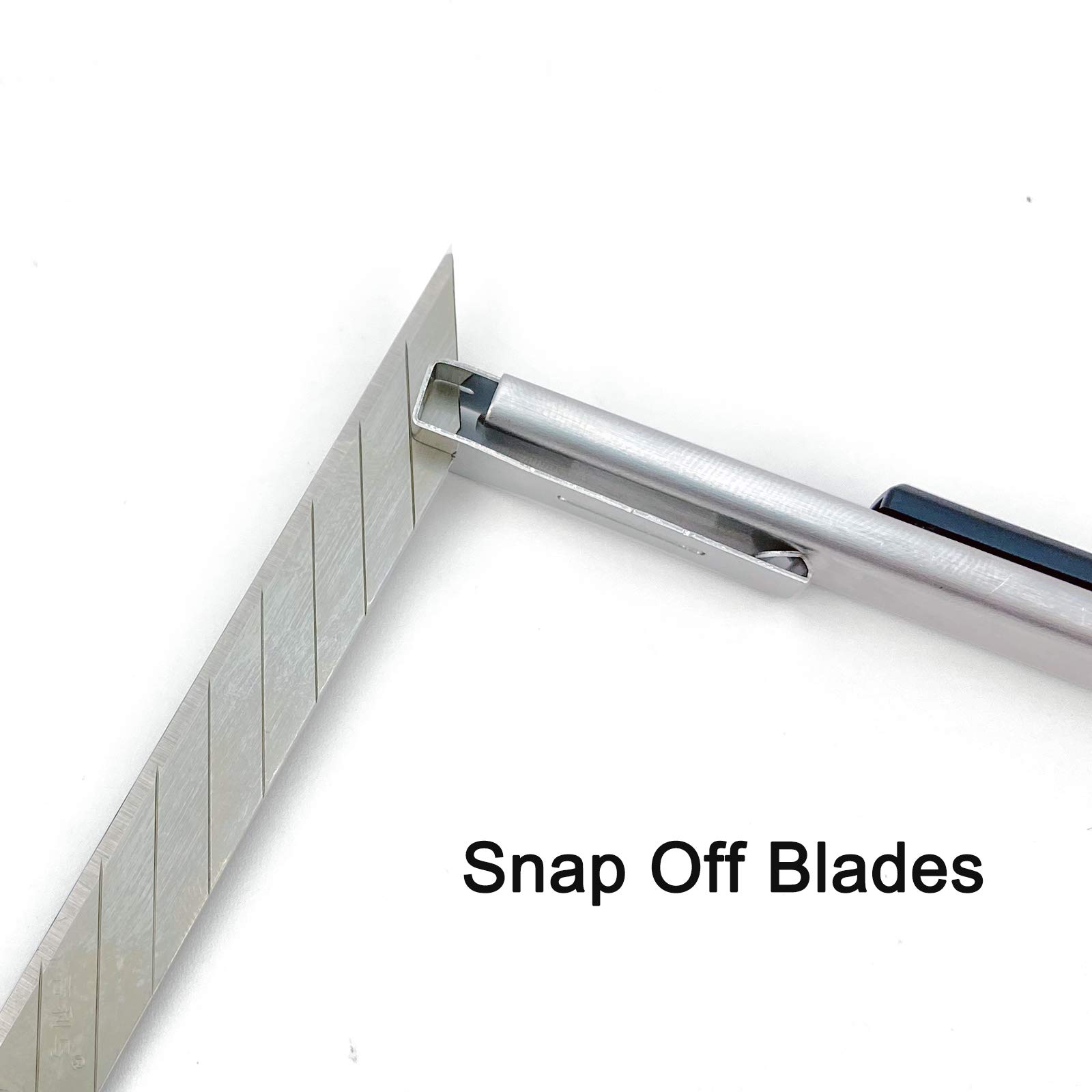 9mm Utility Knife Blades Replacement, 50 Pcs Snap-Off Blades with a Retractable Utility Knife, Carbon Steel Blades For Vinyl Knife, Box Cutter, Craft Knife, Use in Office, Home, Arts, Crafts