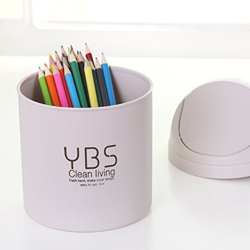 tbpersicwT Trash Can Creative Desktop Mini Trash Can Covered Kitchen Living Room Desk Trash Box Pink