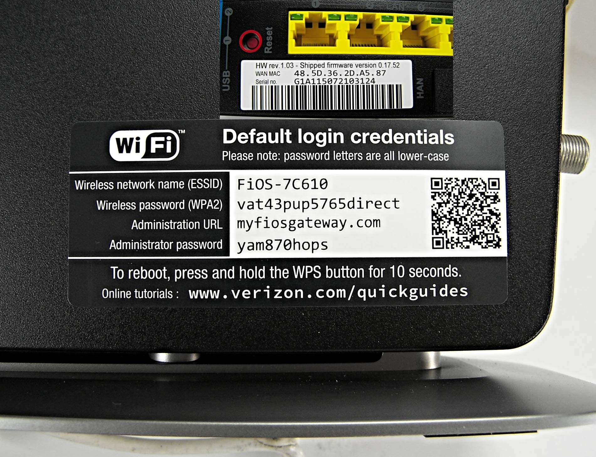 Verizon FiOS Router Updated 2019 - Fios Quantum Gateway G1100 AC1750 Wi-Fi Dual Band Wireless Routers for Internet Long Range + 1 Year Warranty