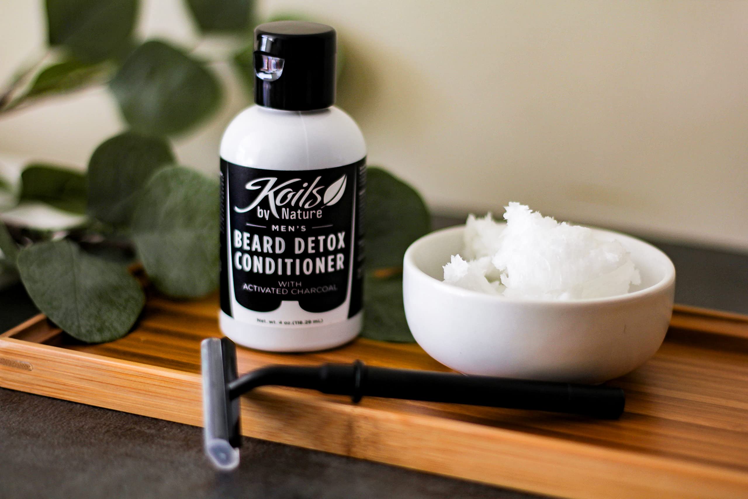 Koils by Nature Beard Detox Conditioner with Activated Charcoal | 4 Oz | Cleanse, Detoxify and Refresh Skin and Beard - Promotes Beard Growth