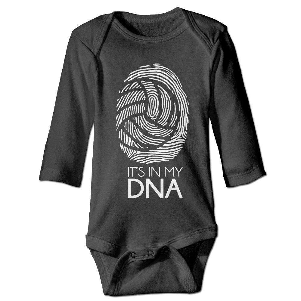 Volleyball is My DNA - Newborn Baby Onesie Jumpsuit Long Sleeve Unisex Bodysuit Black