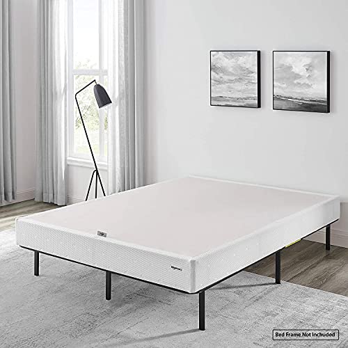 Amazon Basics Smart Box Spring Bed Base, 5 Inch Mattress Foundation, Tool-Free Easy Assembly, California King, White
