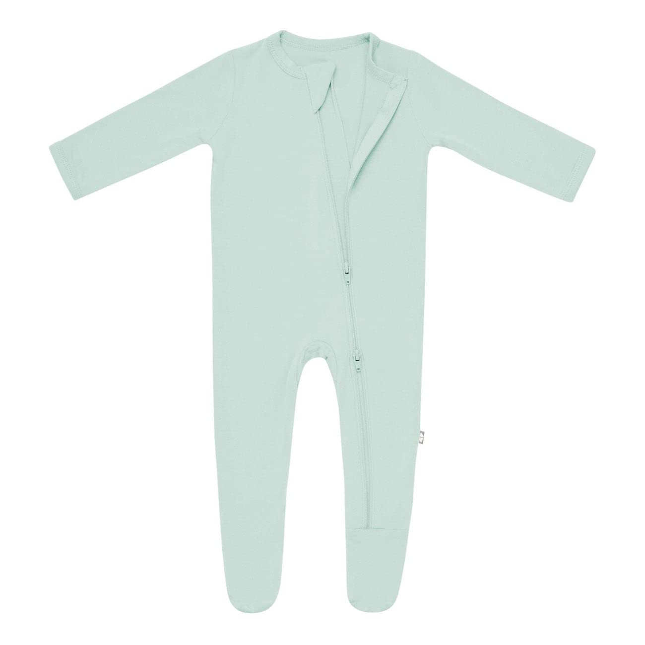 KYTE BABY Unisex Zipper Closure Footies, Rayon Made From Bamboo (0-3 Months, Sage)