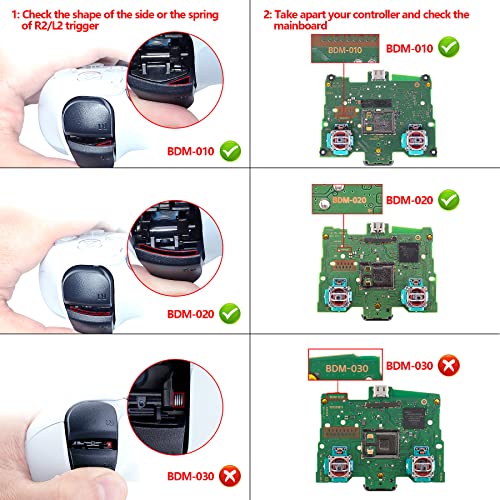 eXtremeRate Multi-Colors Luminated Dpad Thumbstick Share Home Face Buttons for PS5 Controller, Black Classical Symbols Buttons DTF V3 LED Kit for PS5 Controller - Controller NOT Included