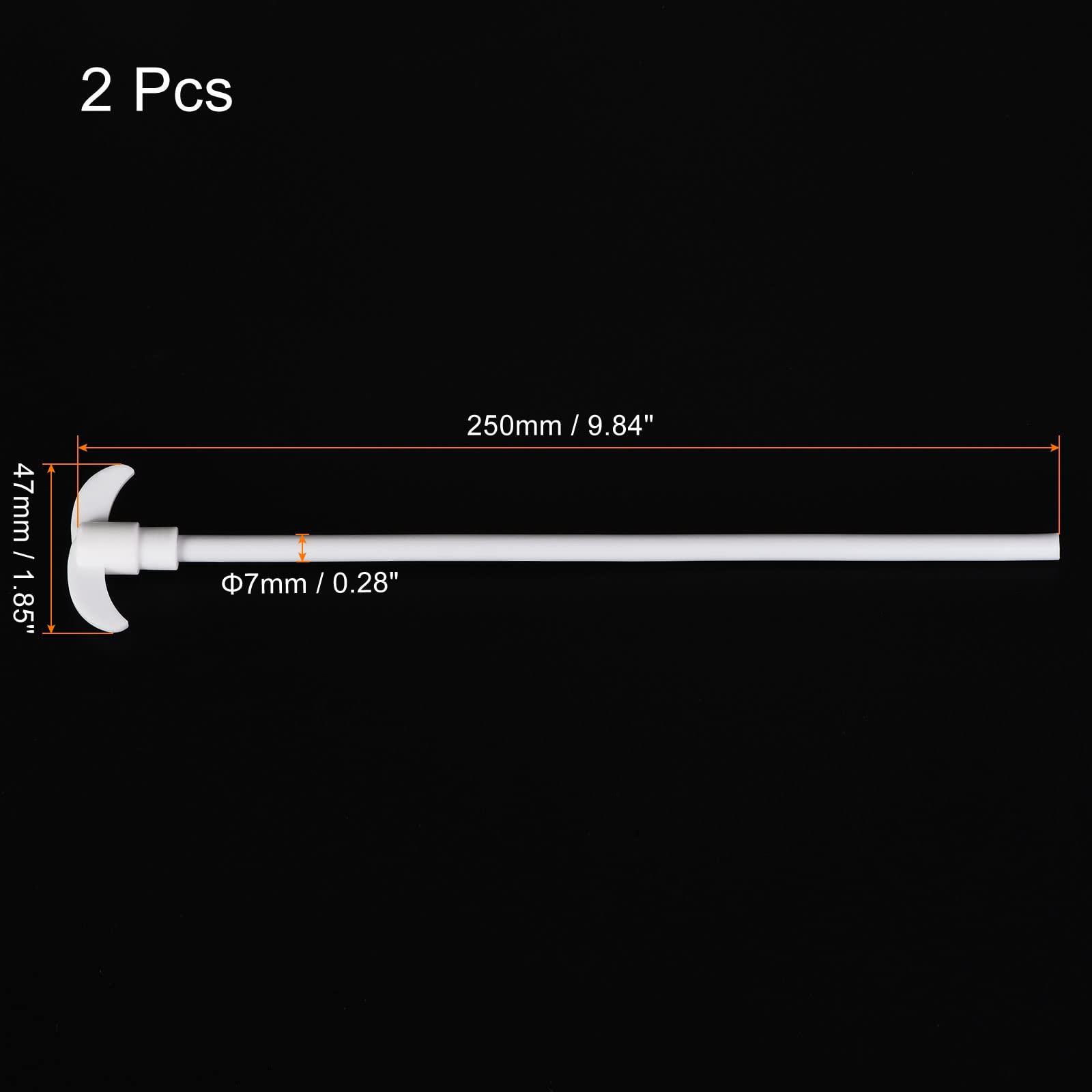 MECCANIXITY PTFE Electric Stirring Rod 250x47mm Overhead Stirrer Mixer Shaft with Foldable Paddle for Lab 2Pcs