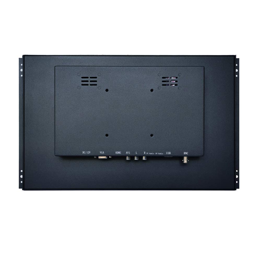 iChawk 15.6'' inch PC Monitor 1366x768 16:9 RCA HDMI-in VGA Metal Shell Embedded Open Frame Built-in Speaker Remote Control LCD Screen Display USB Port Pluggable U-Disk Small Video Player K156MN-591
