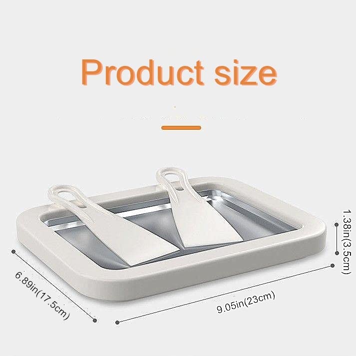 Baotkere Ice Cream Sorbet Frozen Yogurt Maker Machine, Sweet Spot Roller Pan, Instant Cold Plate with 2 Scrapers,Ideal for Soft Ice Cream Gelato Fruit Milkshake Smoothie Making