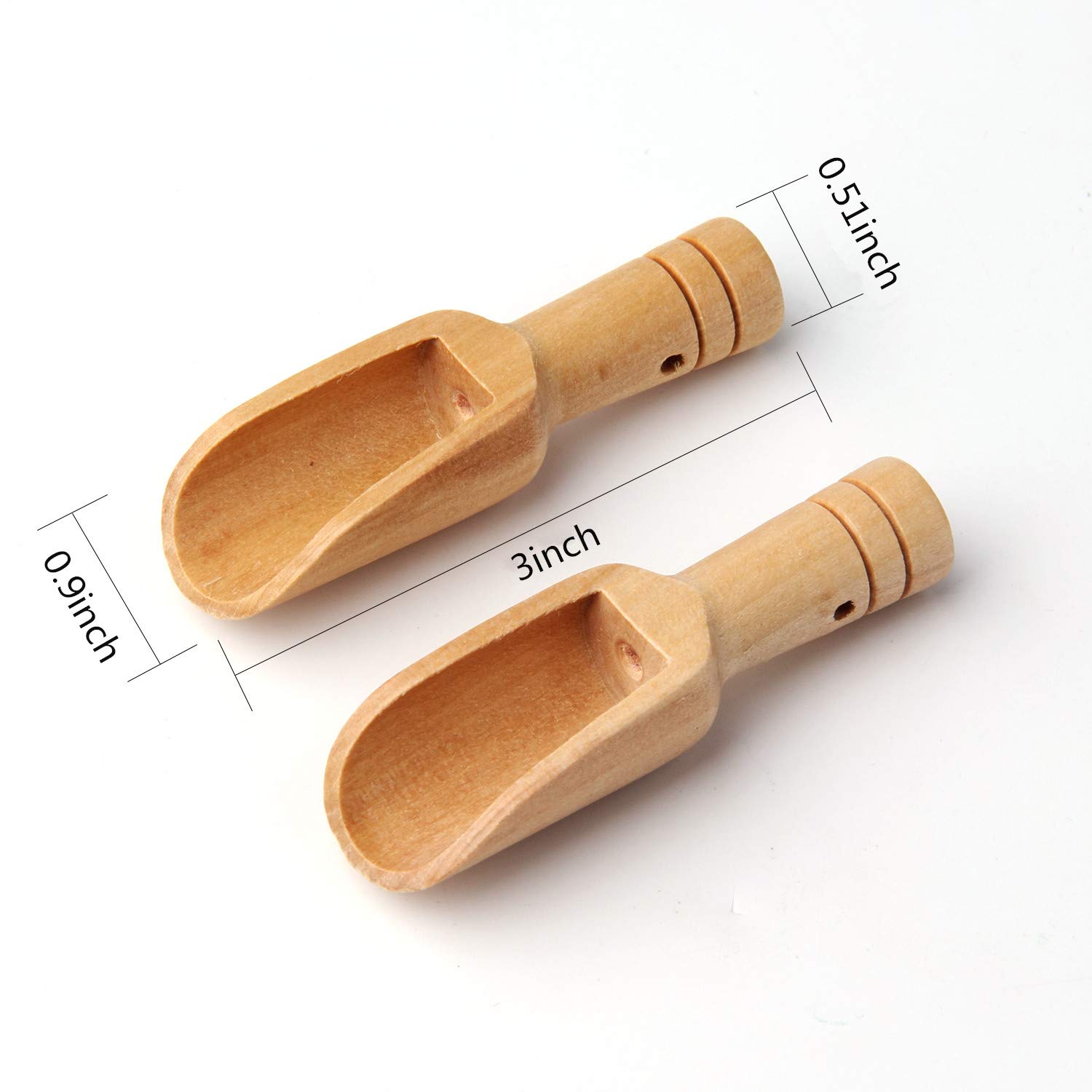 30PCS Mini Wooden Spoon, Mini bath Salt Spoon, Wooden Candy Spoon, Washing Powder Spoon Spoon Set Baby Spoon(3 inches long)by Sansheng