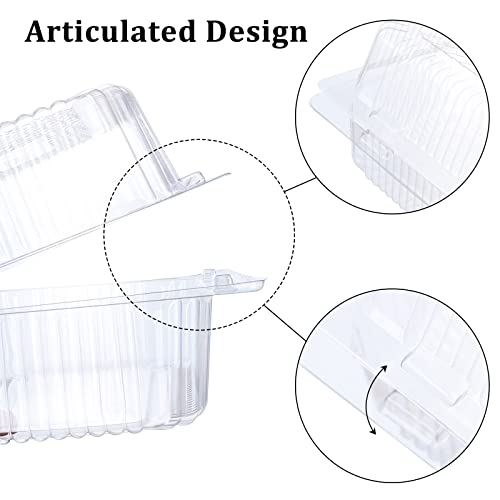 50 Pcs Plastic Loaf Container Transparent Cake Slice Containers Plastic Containers with Lids 9.06 x 4.92 x 3.15β Clear Hinged Lid Cheesecake Container Disposable to Go Box for Restaurants Delivery Takeout