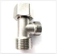 SOLID Metal Brass T-adapter, 3-way Tee Connector for Handheld Bidet 15/16" and G 1/2 Polished Nickel