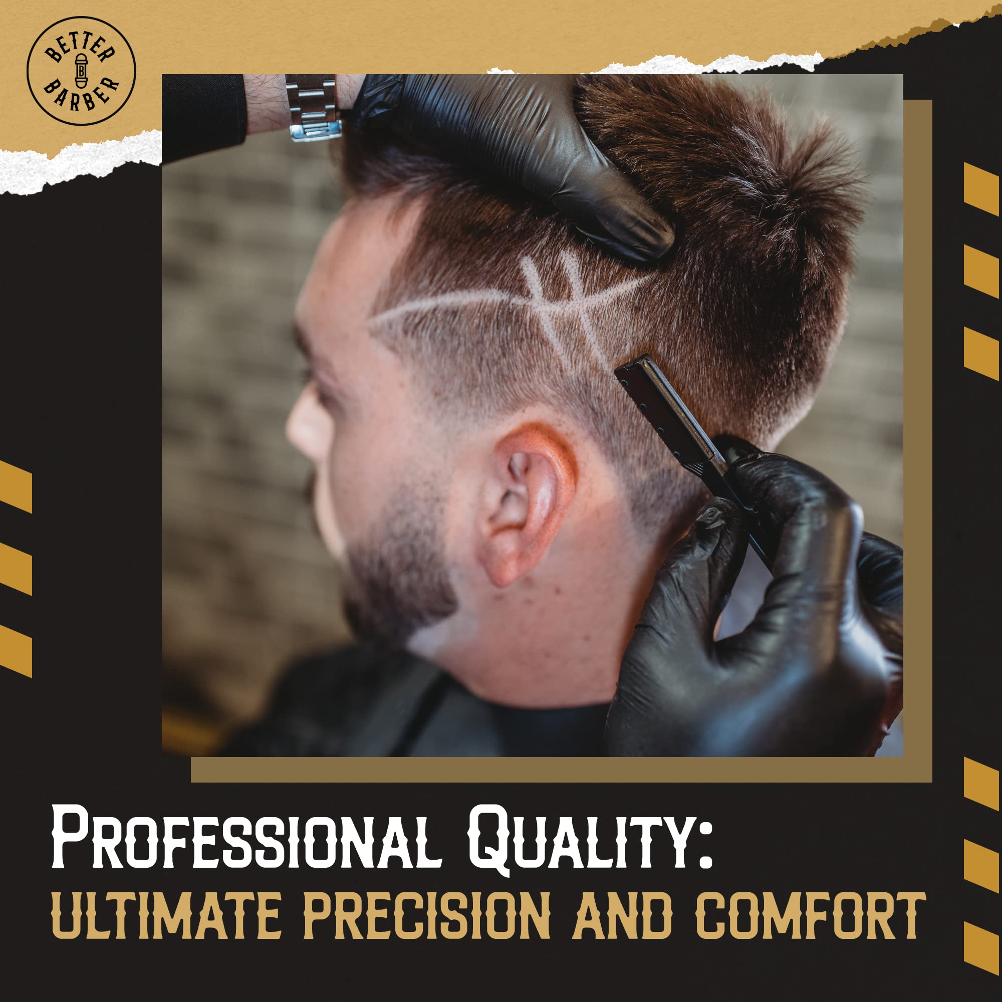 Better Barber Professional Straight Edge Razors for Men-Premium Disposable Razor Kit for Shaving Hair/Beard-Men’s Shave Kit Safety-Razor for Men (Refill blades pack, 80 Units)