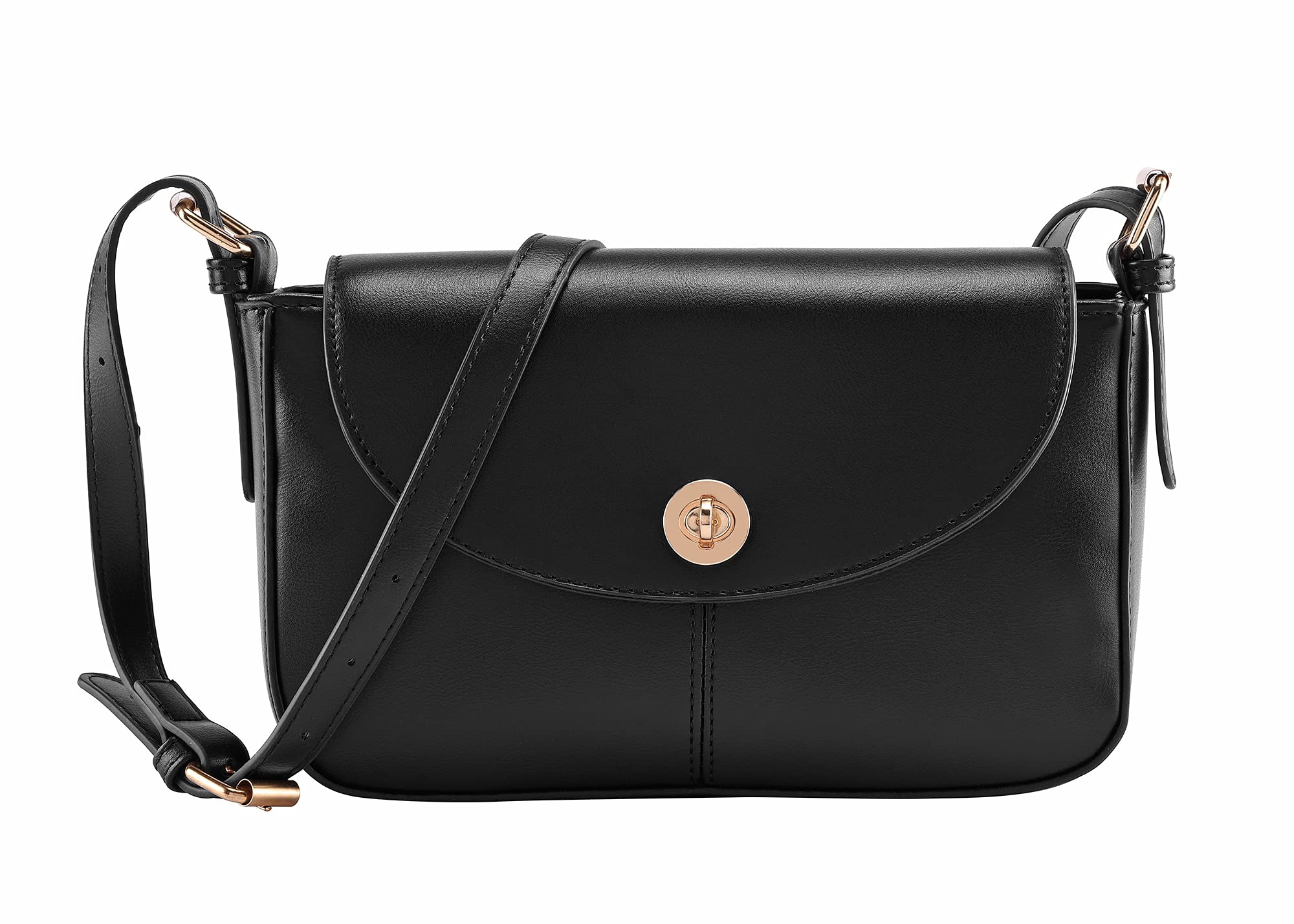 Ayliss Women Crossbody Handbag Purses Shoulder Handbag PU Leather Fashion Vegan Classic Envelope Saddle Purse Bag (Black)