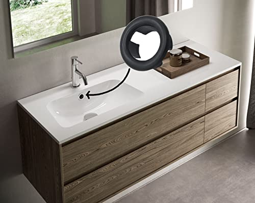 4 Pack Bathroom Basin Sink Round Hole Trim Overflow Cover Rings Hole Insert in Cap Hollow Ring Triangle for Hole Diameter Replacement Ceramic Pots for Home,Sink,Bathroom,Kitchen (black)