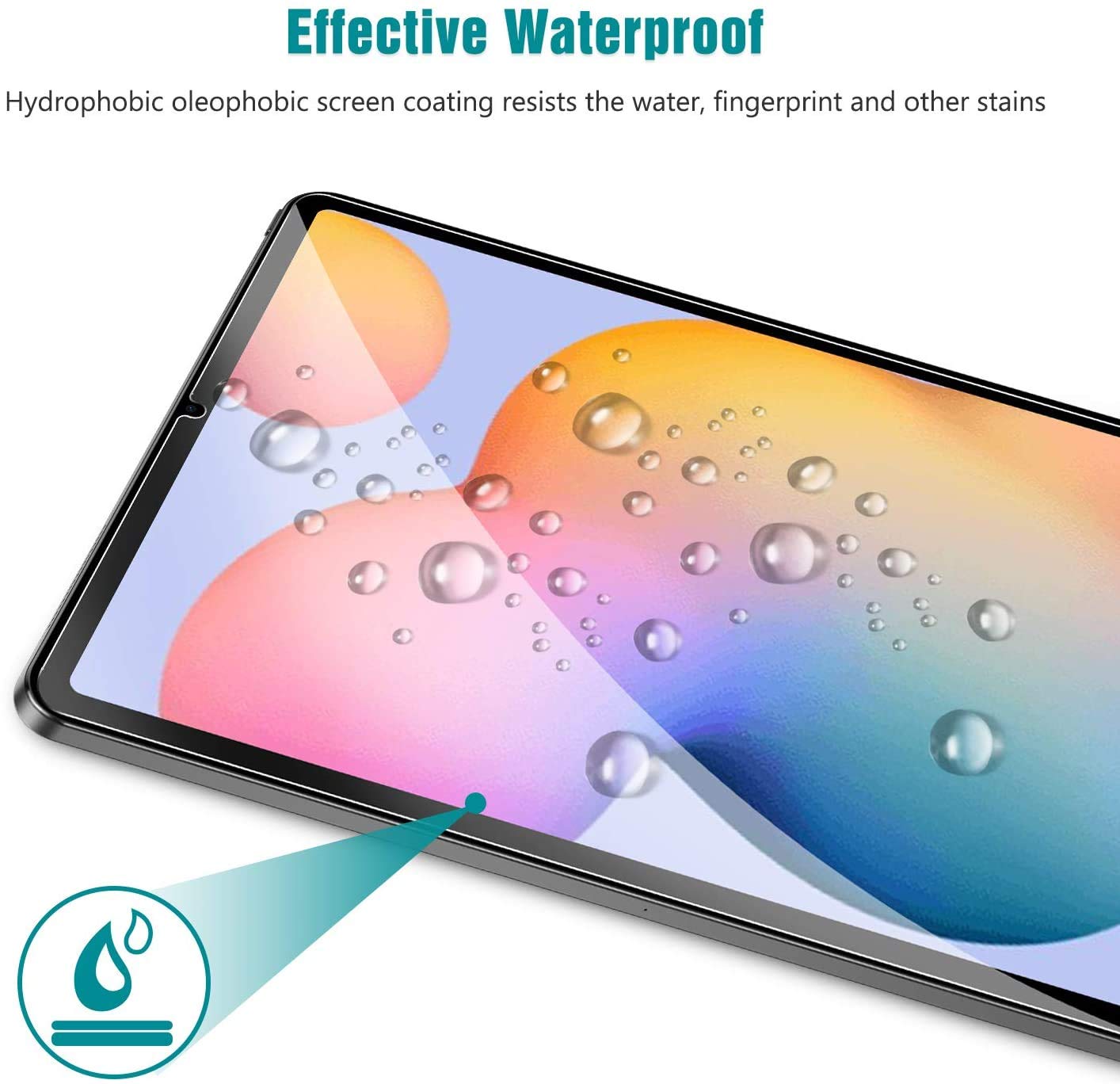 TANTEK [2-Pack Screen Protector for Samsung Galaxy Tab S6 Lite(SM-P610/P615,2020) 10.4 inch,Tempered Glass Film,Ultra Clear,Anti Scratch,Bubble Free,S-Pen Compatible