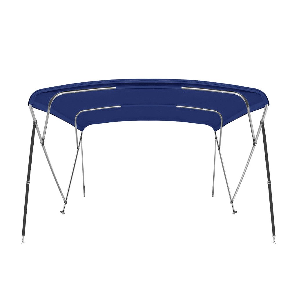 4 Seasons Bimini Tops for Boat Cover 4 Bow 8 ft. Long with Frame Canvas Hardware Kit and Boot (54" H 91" - 96" W 8 ft, Navy Blue)