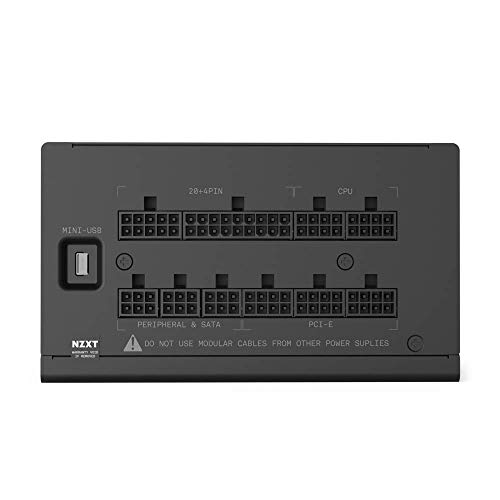 NZXT E850 - NP-1PM-E850A-US - 850-Watt ATX Gaming Power Supply (PSU) - Fully Modular Design - 80 Plus Gold Certified - Silent Operation - Digital Voltage and Temperature Monitoring - 10 Year Warranty