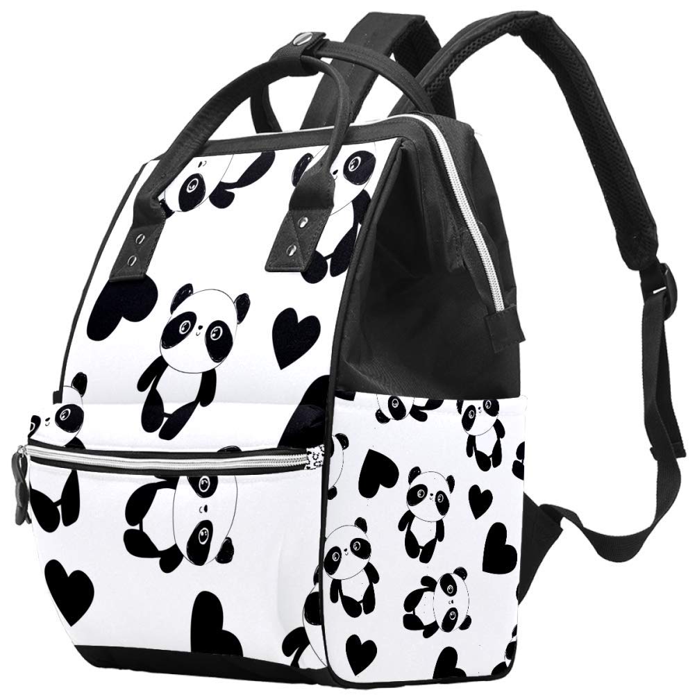Panda Bear Heart Changing Bags Organizer Nappy Bags for Baby Care