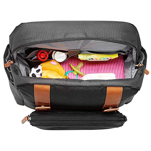 JJ Cole Bloomfield Modular Knapsack Diaper Bag, Ivory and Onyx