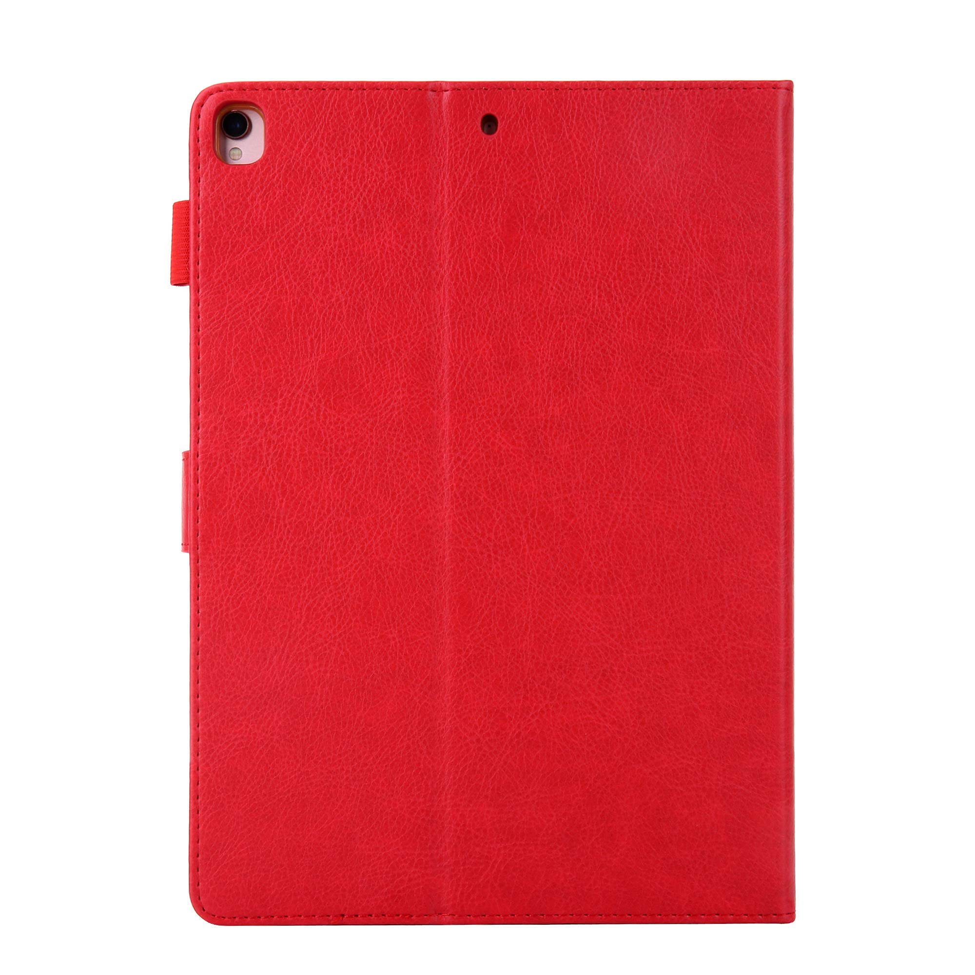 UUcovers Case for Apple iPad 10.2" 9th/8th/7th Generation (2021/2020/2019) & iPad Air 3 10.5 Inch (3rd Gen) & iPad Pro 10.5 Cover with Hand Strap Stand [Pencil Holder] Pocket [Auto Sleep/Wake], Red