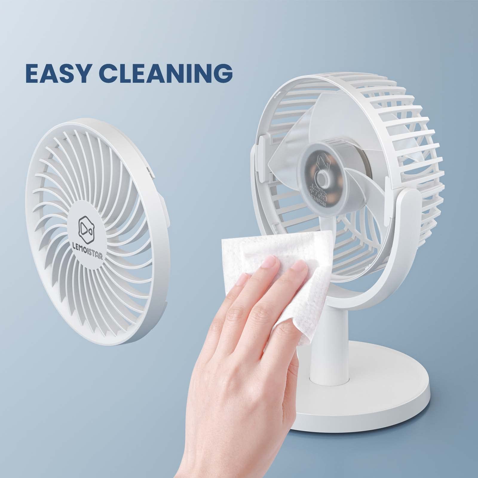 4 Speeds Strong Desk Fan with Elegant Apperance, Personal Portable Mini USB Fan, Quiet, 310 Degree Rotation, Detachable, Easy to Clean, Lightweight, 4 inch, for Bedroom, Desk, Home⦠B08QTX4K7L