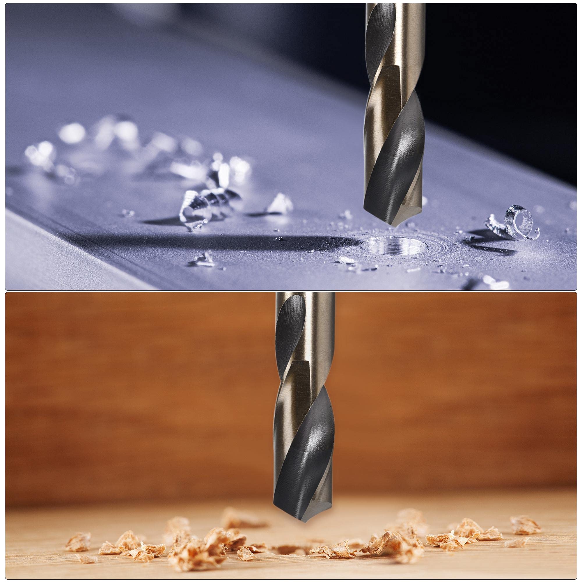 uxcell Straight Shank Twist Drill Bits 5.5mm High Speed Steel 4341 with 5.5mm Shank 5 Pcs for Stainless Steel Alloy Metal Plastic Wood