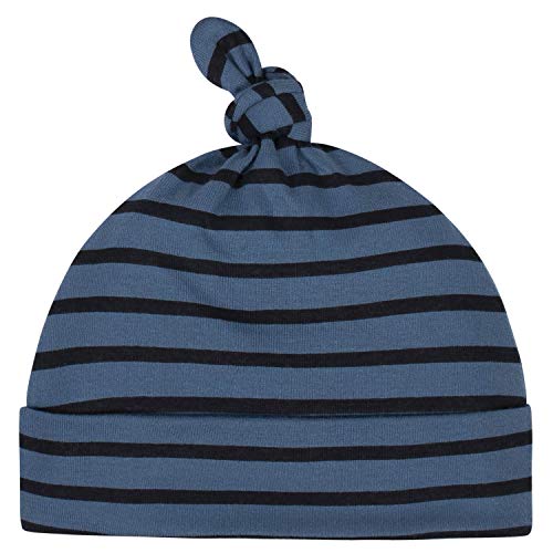Grow by Gerber Baby Boys 4-Pack Caps, Black/White/Grey/Blue, Newborn