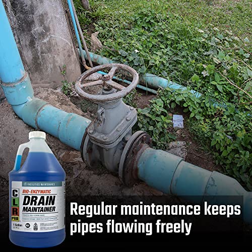 CLR PRO Commercial Drain Maintainer and Grease Trap Treatment, Preventative Maintenance Bio Enzyme Formula, Reduces Odor and Breaks Down Grease, 1 Gallon Bottle