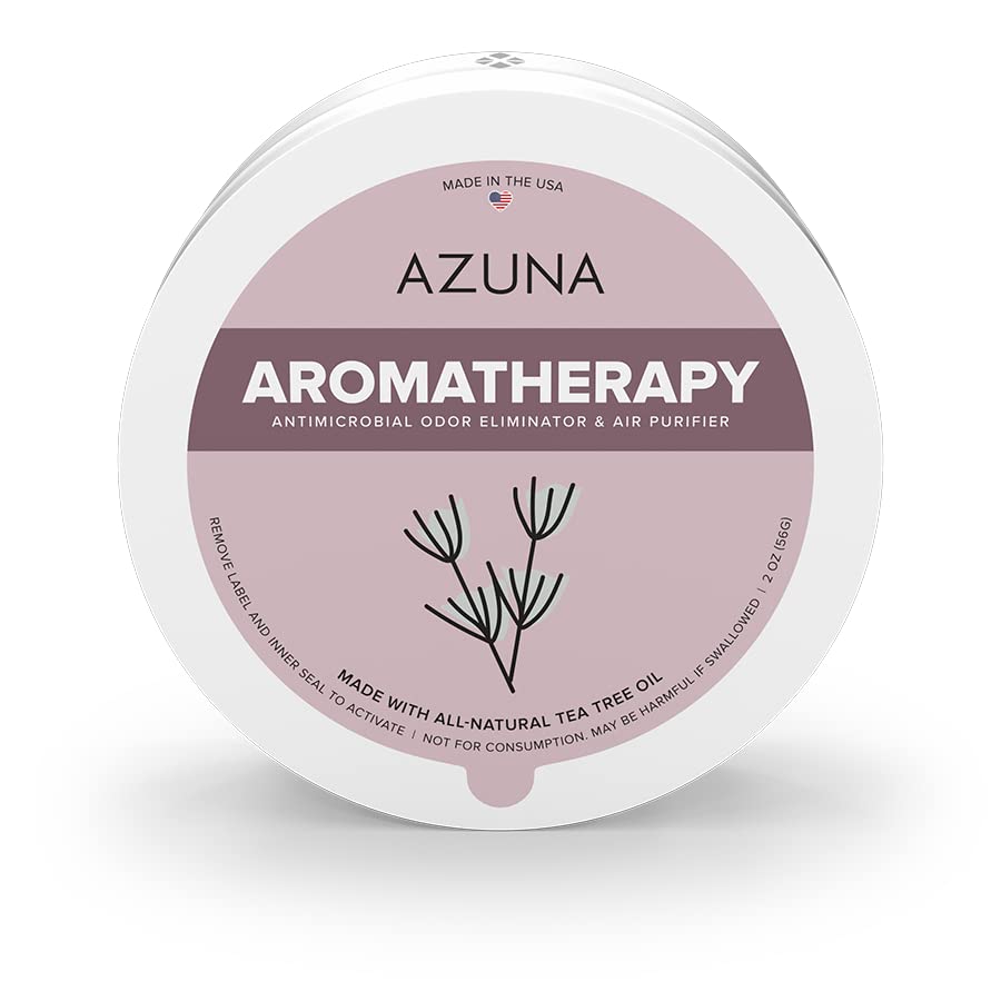 Azuna All-Natural Odor Remover Gel, Small Room | Air Purifier with Tea Tree Oil | Plant-Based & Long Lasting | For Pet Odors, Smoke & Strong Odors | Lavender Aromatherapy, 2 oz.