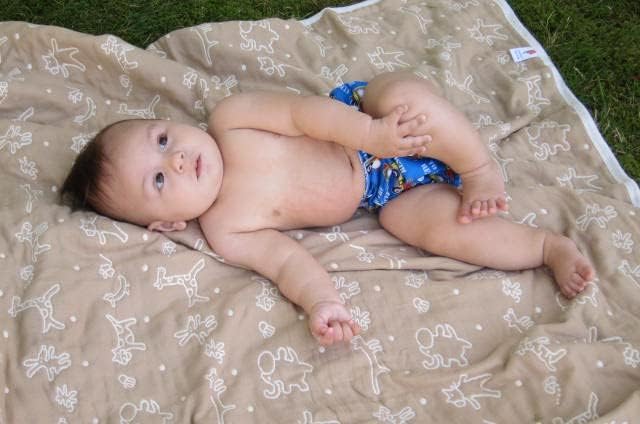 Kawaii Baby Blanket - Double Layer Thick Cotton Reversible Unisex Soft Nursery Crib Blanket, Newborn Infant Toddlers, Jacquard Cotton Unisex Swaddle 80 x 100 cm, Parachute