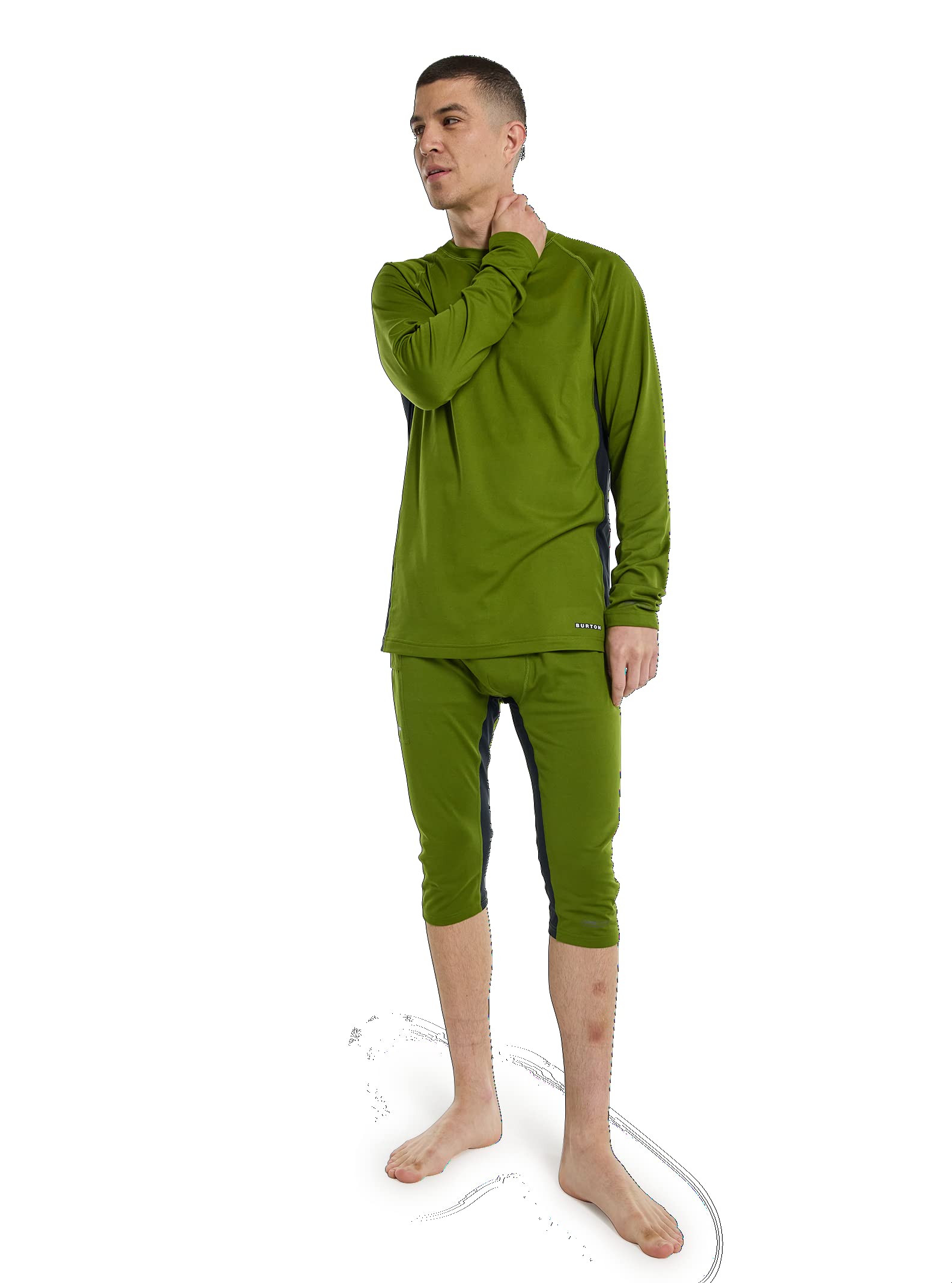 Burton Men's Standard Midweight X Base Layer Three-Quarter Boot Pants, Calla Green, Large