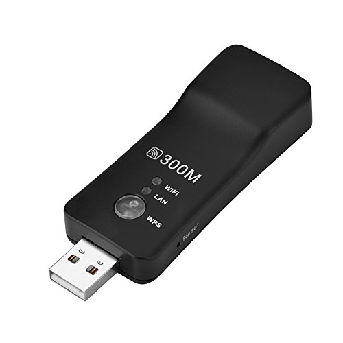 Mini WiFi Range Extender, 300M High Speed USB Wireless Repeater WiFi Booster Signal Amplifier for Smart TV, Laptop, Mobile Phone, Tablet (Black)