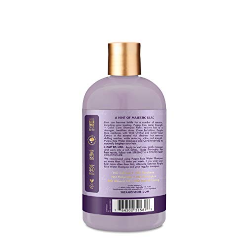 SheaMoisture Purple Rice Water Strength + Color Care Shampoo for Damaged Hair 13.5 fl ounce