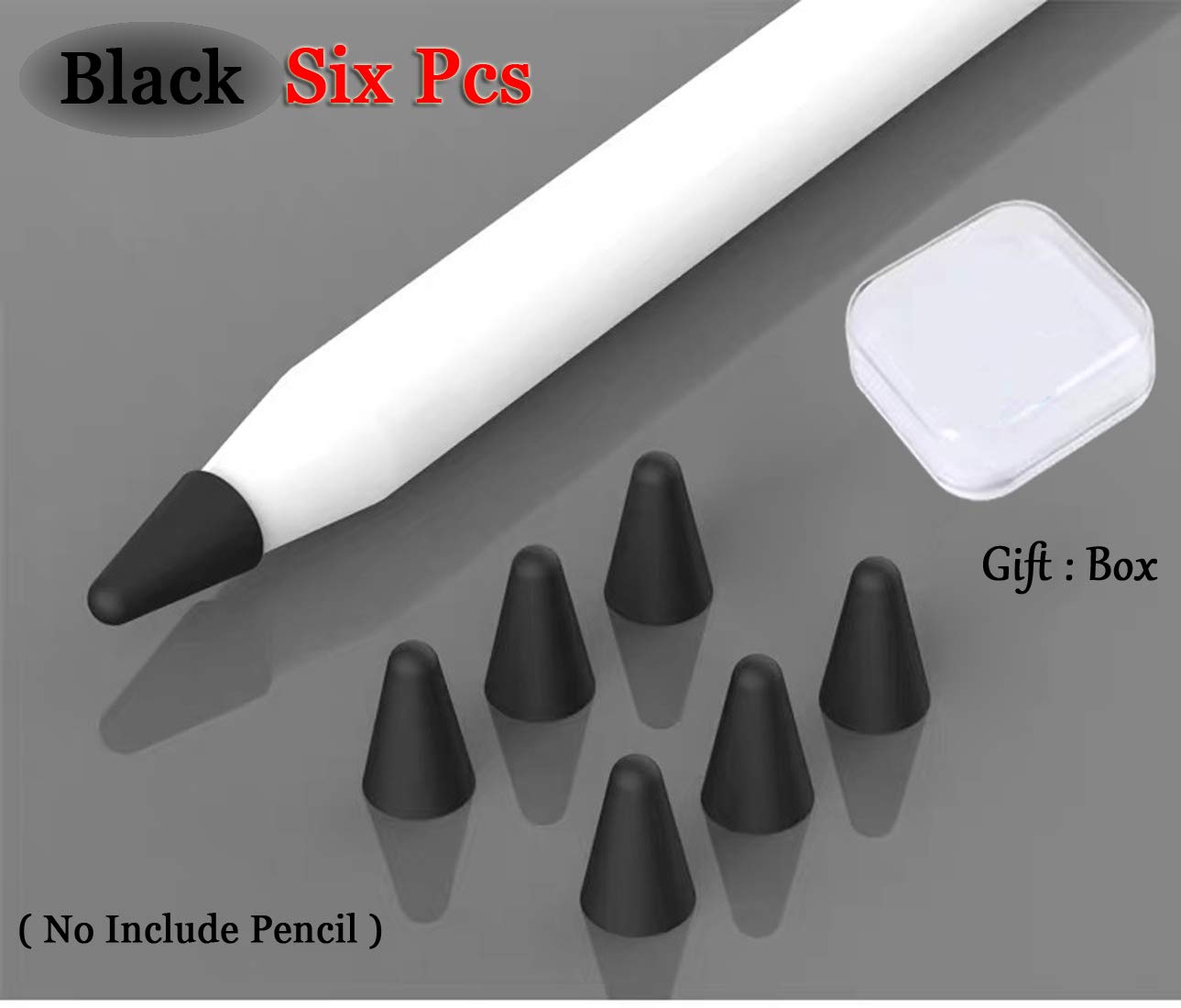 HappyCover Compatible with Apple Pencil Tips, Professional Liquid Silicone Nibs Cover Replacement for 1st & 2nd Gen, Writing Anti-Slip Protective Case for Apple iPad Pencil. (Black)