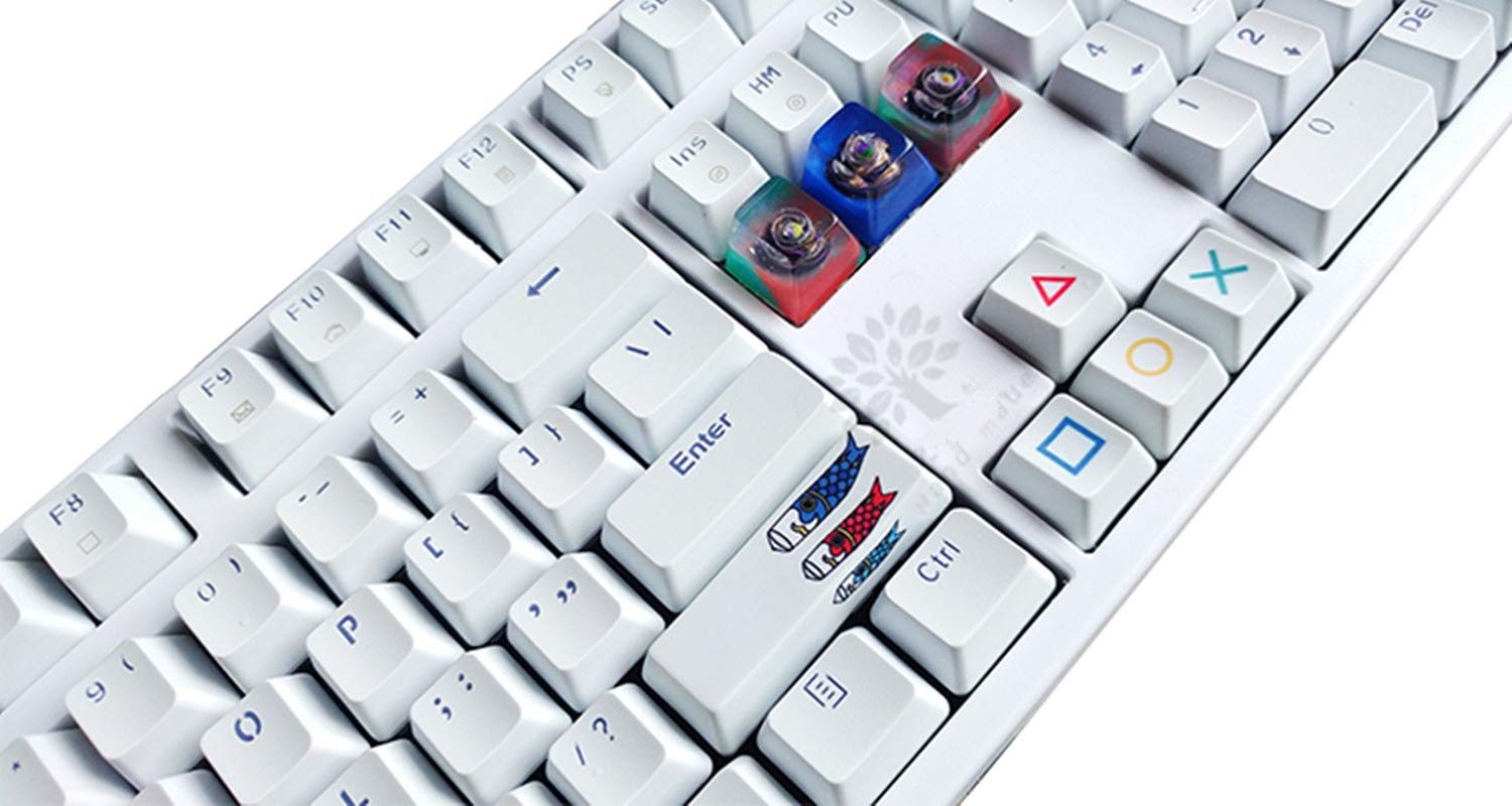 Handmade Individuation Customized 2.75u Shift Keycap Thick PBT Dye-Sublimation Key Cap OEM Profile for Cherry MX Gaming Mechanical Keyboard (Ink and wash)
