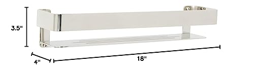 Seachrome Rectangular Shower Shelf with Rail in a Polished Finish (700-7005-PS)