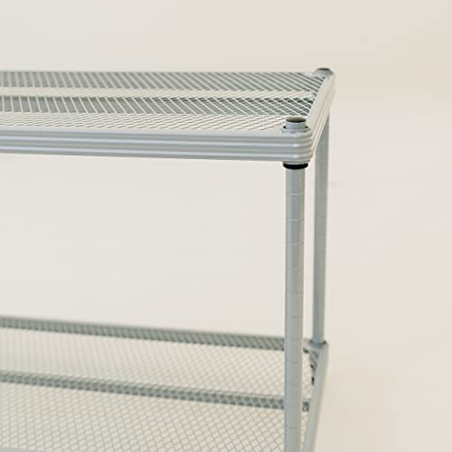 Design Ideas Meshworks 2 Tier Short Stacking Heavy Duty Metal Storage Shelving Unit, 440 Pound Capacity per Shelf, Great for Bathroom, Pantry, and Garage Storage, 31β x 13β x 17.5β