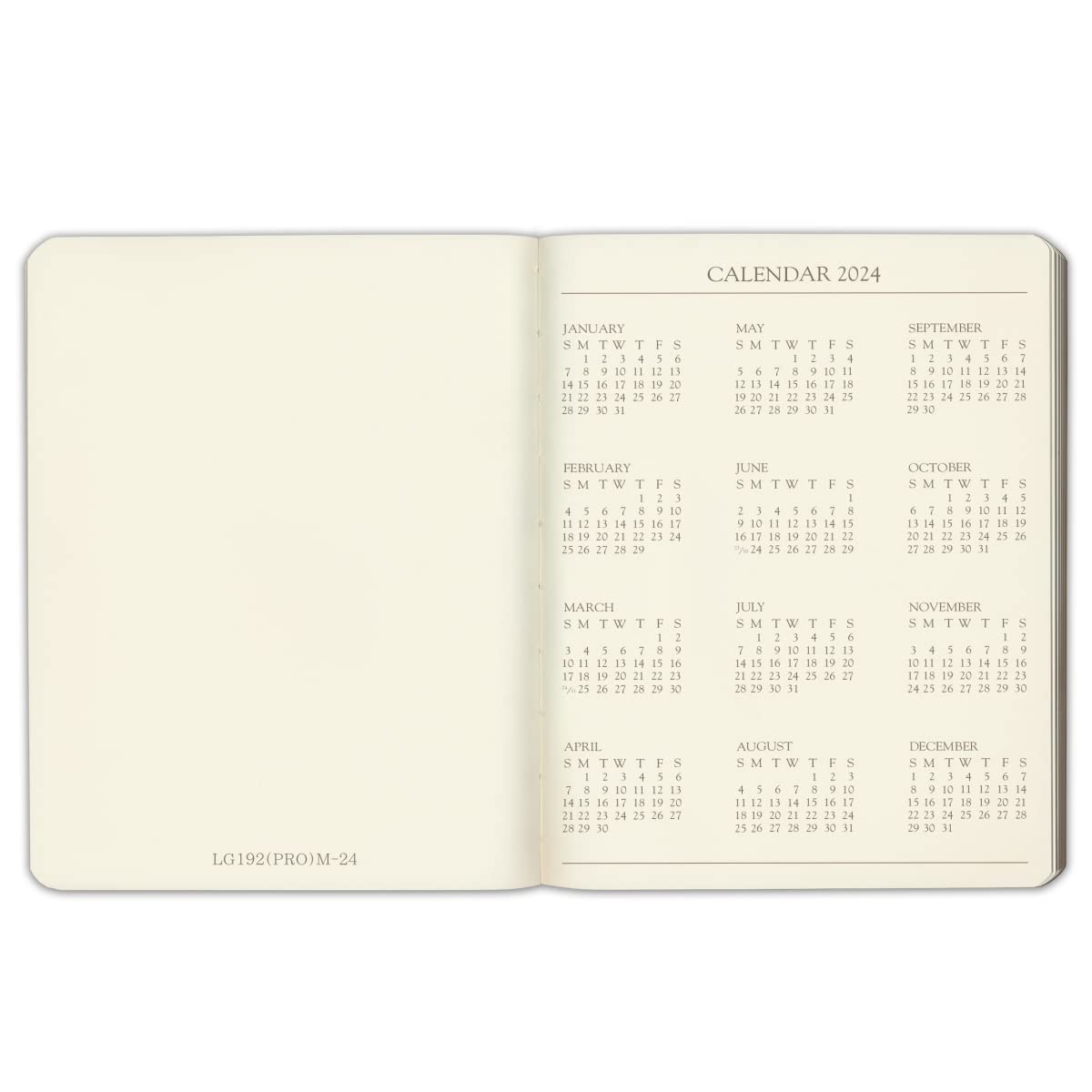 2024 Gallery Leather Professional Planner - Acadia Black - 9x7"