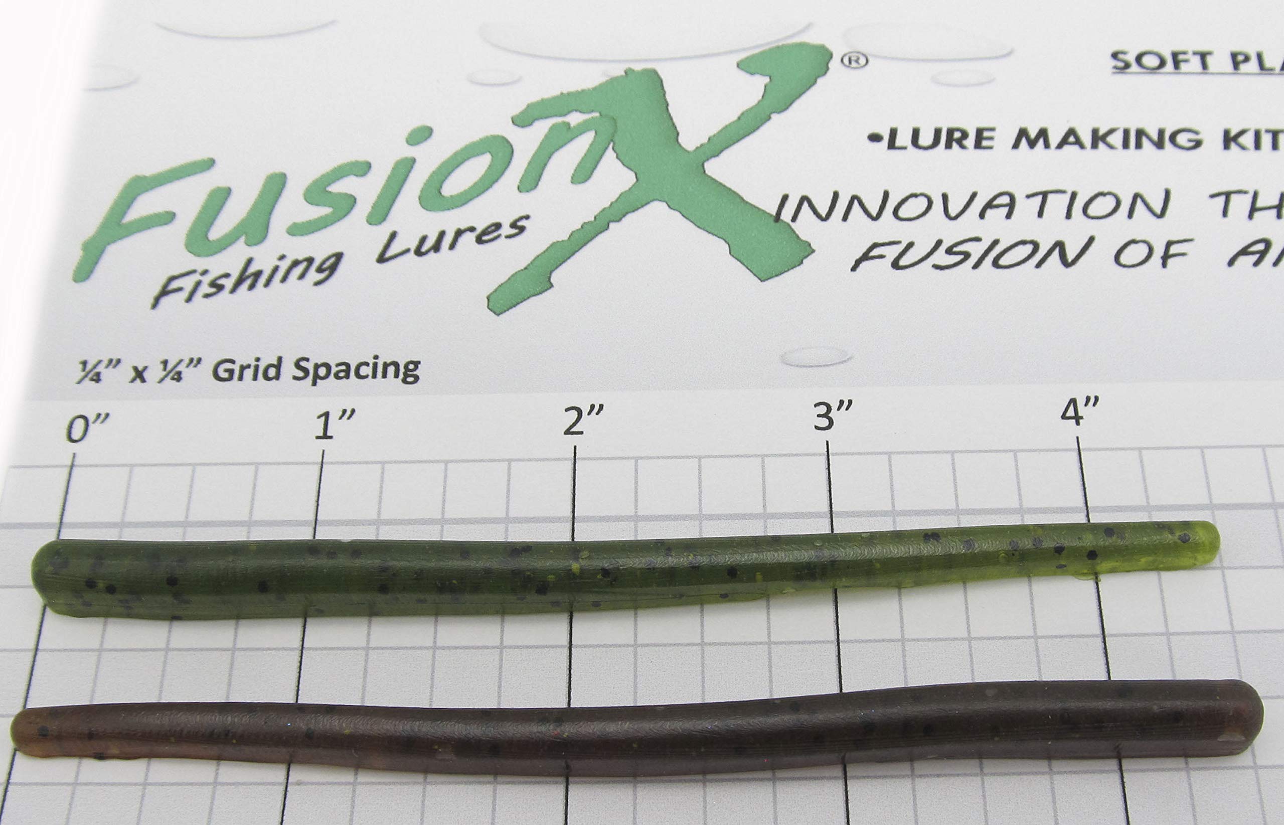4-1/2" Finesse Worm Lure Making Starter Kit - Bass Rubber Worm - Fisherman Gift - Fusion X Fishing 0045MC Shaky SX