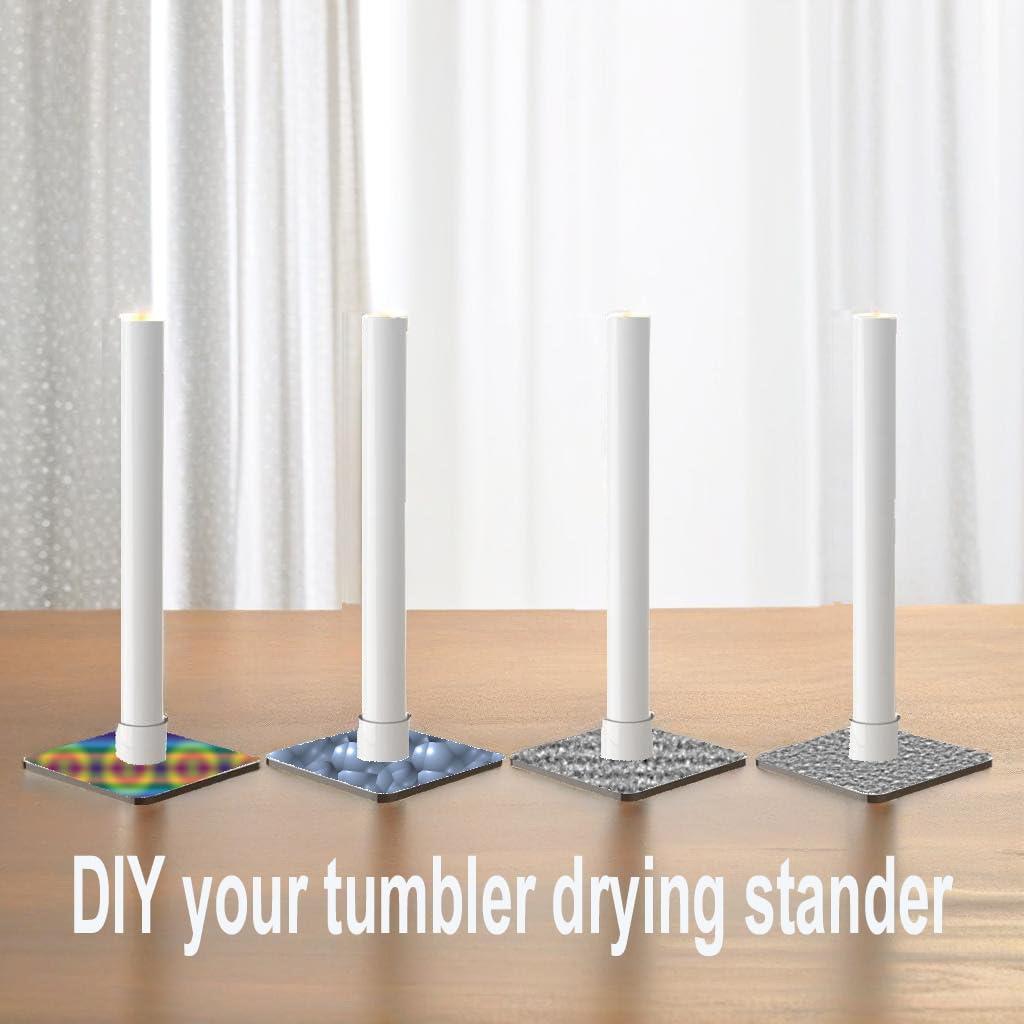ERZHE Tumbler Drying Stand for Epoxy Tumblers with 4pcs PVC Pipes and 4 Standers