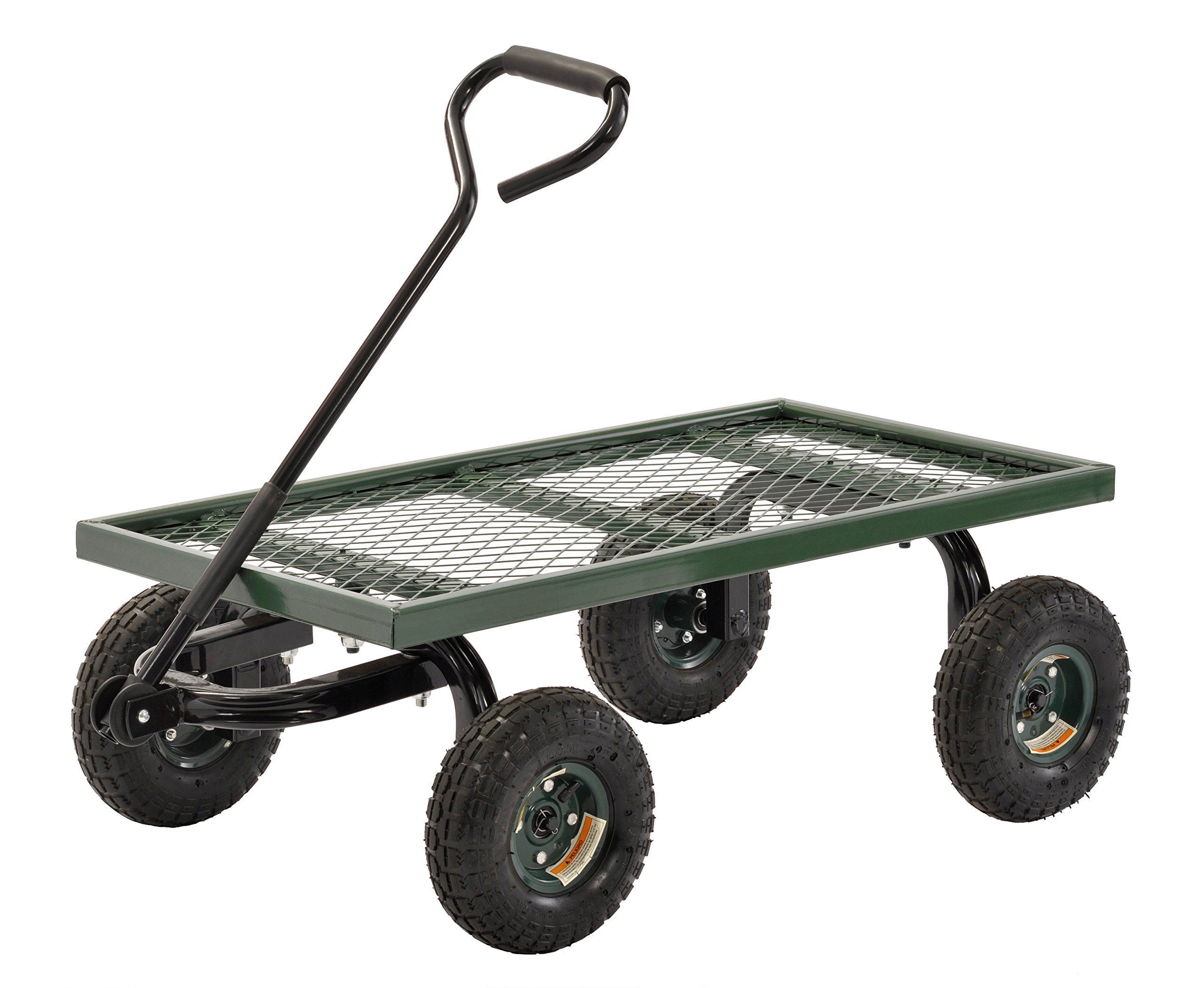 Juggernaut Carts Outdoor Beach Wagon and Garden Cart with Wheels, Steel Mesh Design, and 1000 Pound Load Capacity, Green
