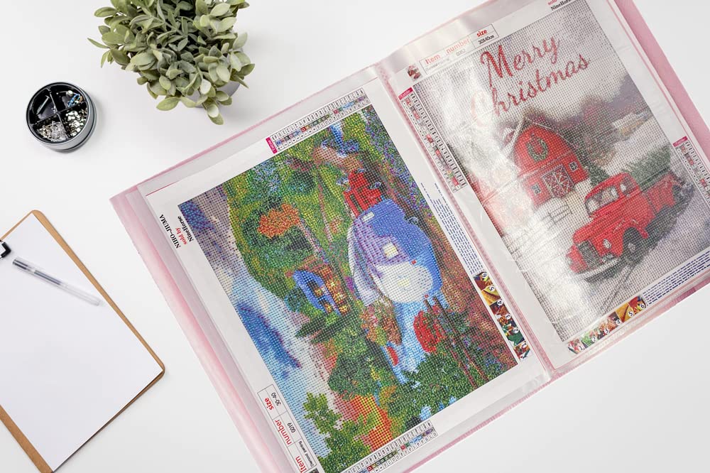 A3 Diamond Painting Storage Book, NIHO-JIUMA 40 Pages Diamond Art Portfolio Painting Storage Book, Suitable for 30X40cm/12x16 Inches diamond art