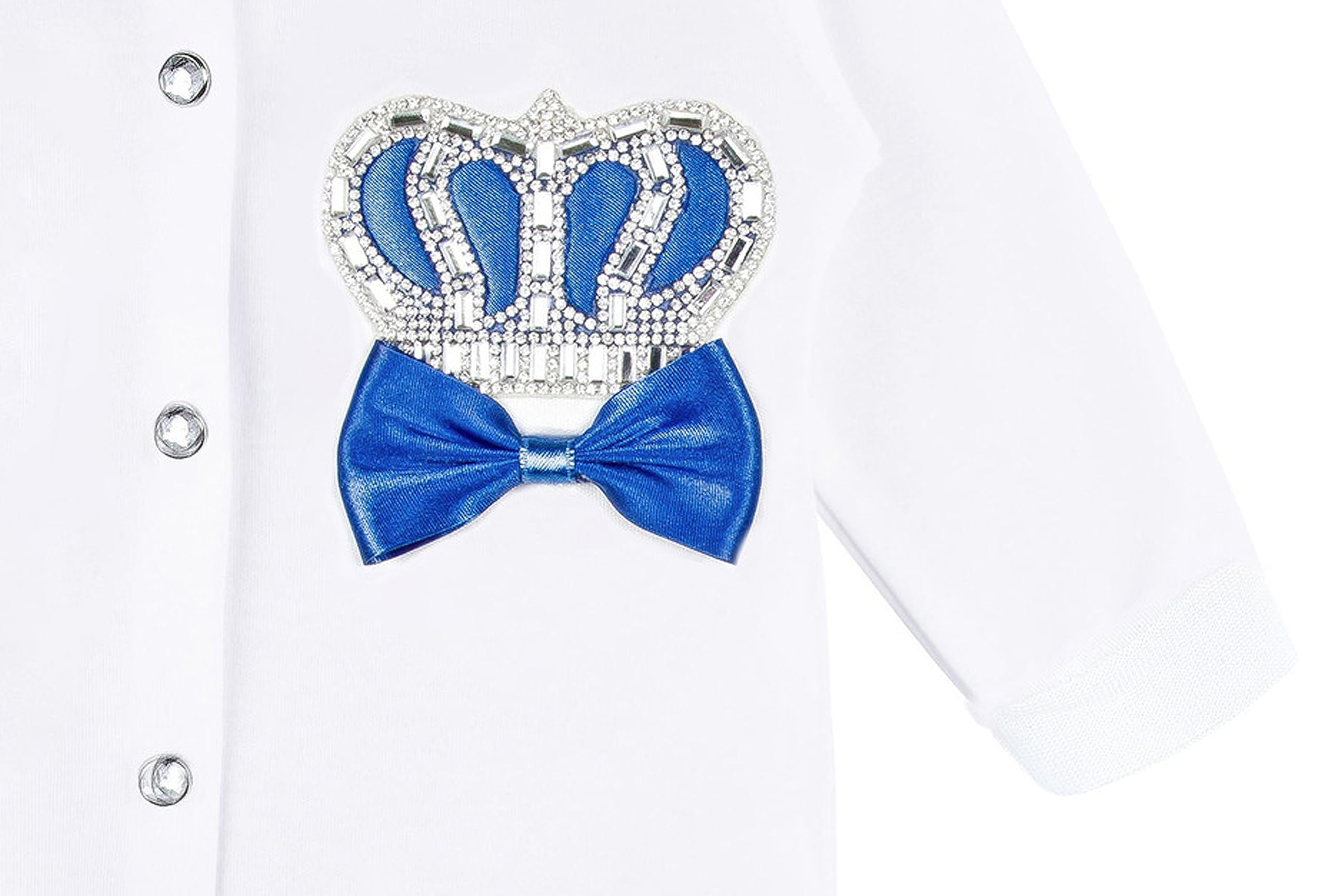 Lilax Baby Boy Newborn Crown Jewels Layette 3 Piece Gift Set 0-3 Months Royal Blue