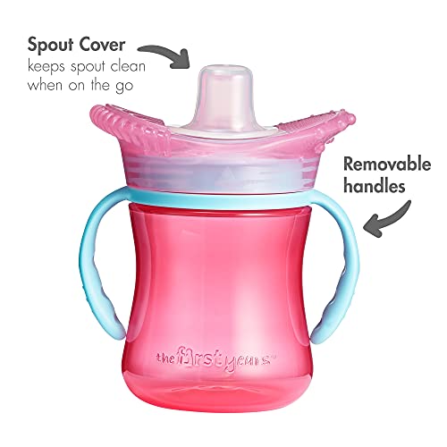 The First Years SenseAbles Teethe-Around Silicone Sensory Trainer Cup, 7 oz - Pink