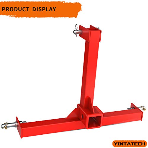 YINTATECH 3 Point Trailer Hitch with 2" Receiver for Category 1 Tractor Gooseneck Drawbar Adapter Red Towing Hitch