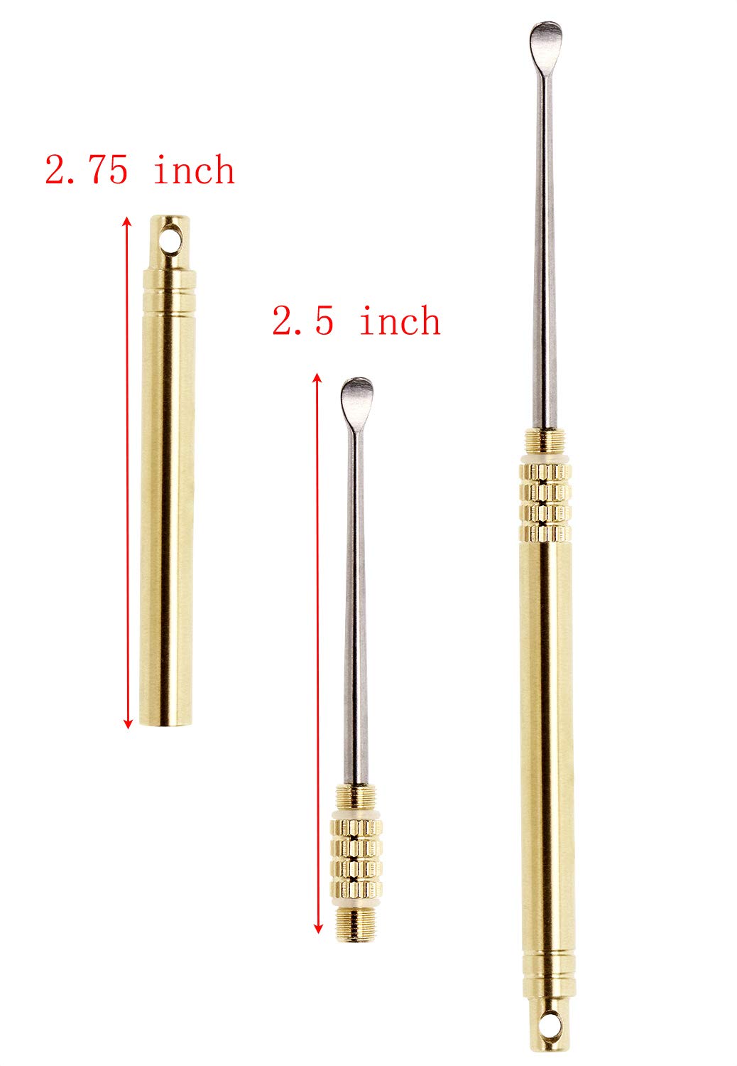 ONLYKXY Ear Wax Removal Tool,Folding Type Titanium Alloy Ear-Pick Cleaner Portable Ear Wax Removal Tools Ear Spoon Attached A Key Ring